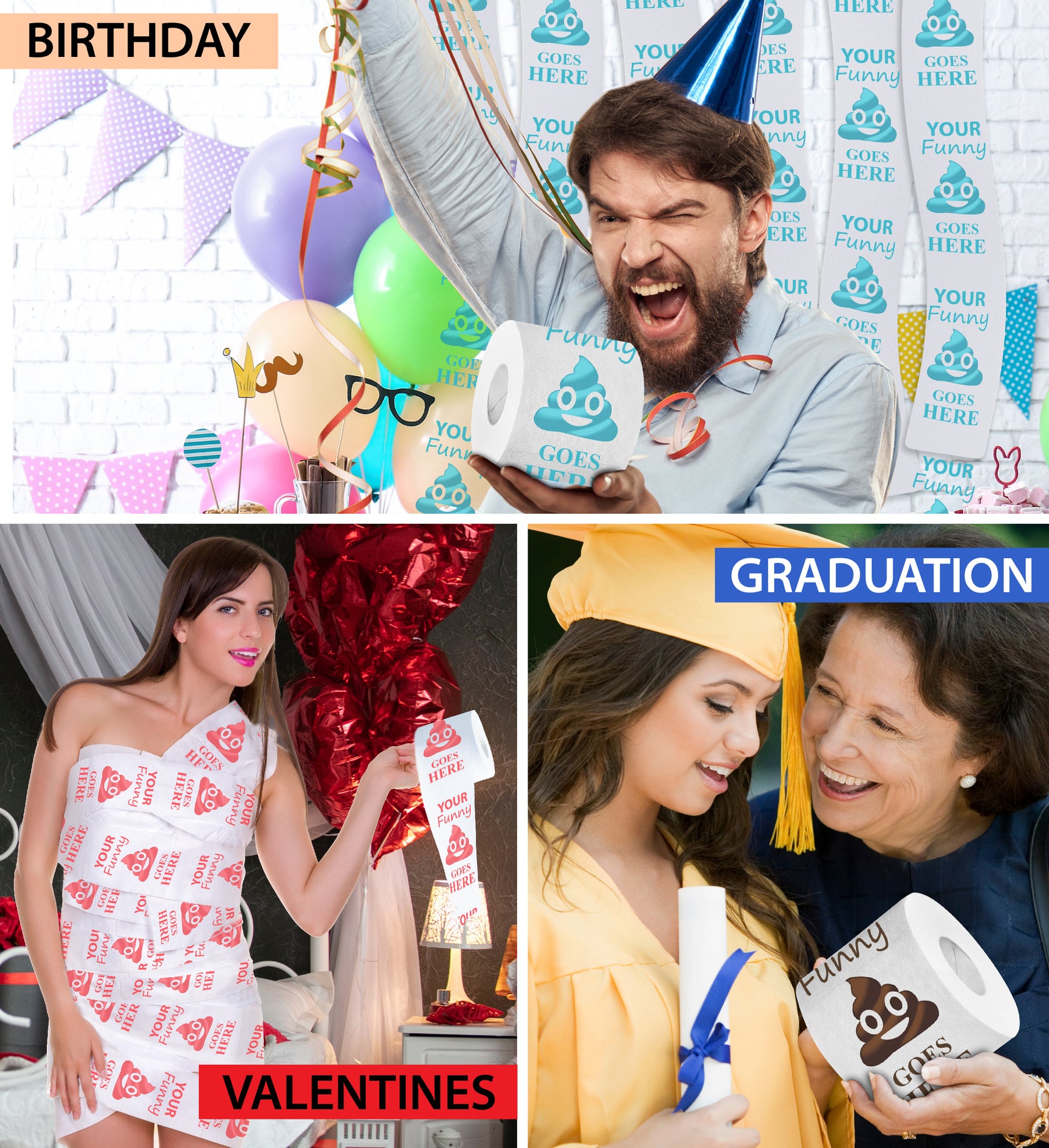 Printed TP Customized Printed Toilet Paper Gift Set, Personalized Desi ...